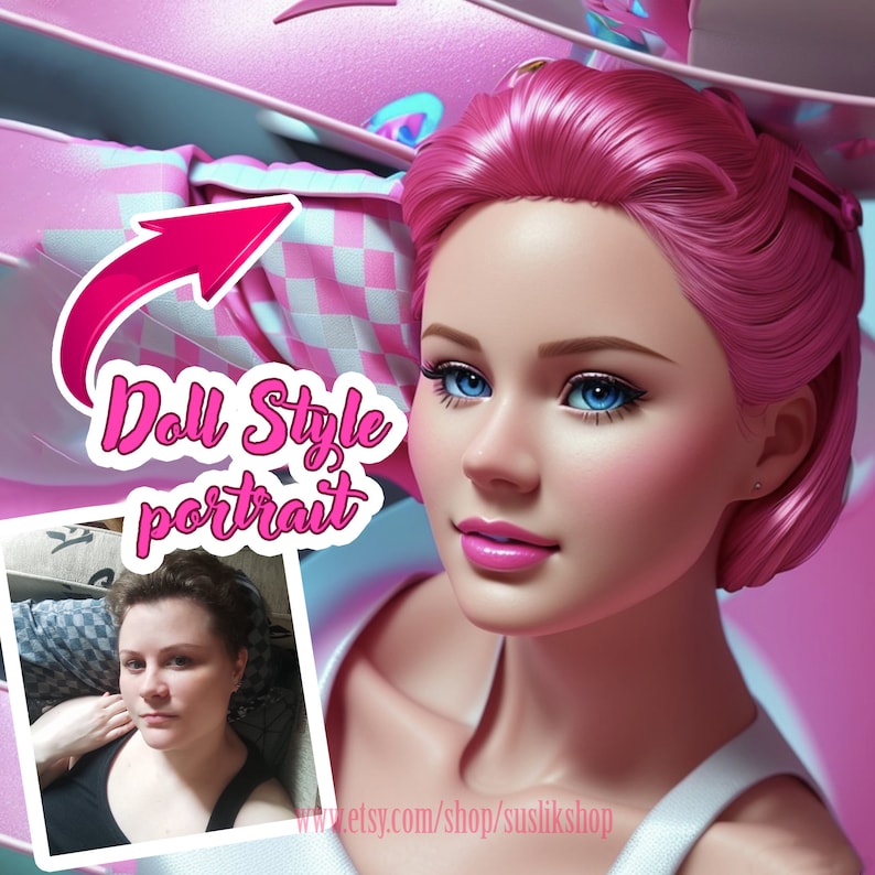 DOLL Style Custom Self Portrait From Photo Personalized Doll Portrait ...