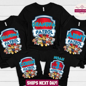 Custom Family Patrol Shirt, Personalized Patrol Birthday Tee, Mom ...
