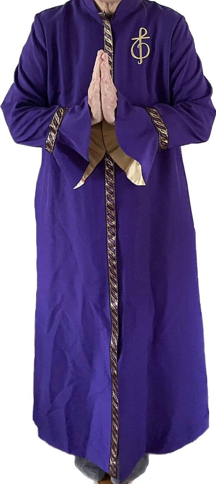Vintage Murphy Robe Purple Embroidered Panels Choir Clergy Bell Sleeves ...