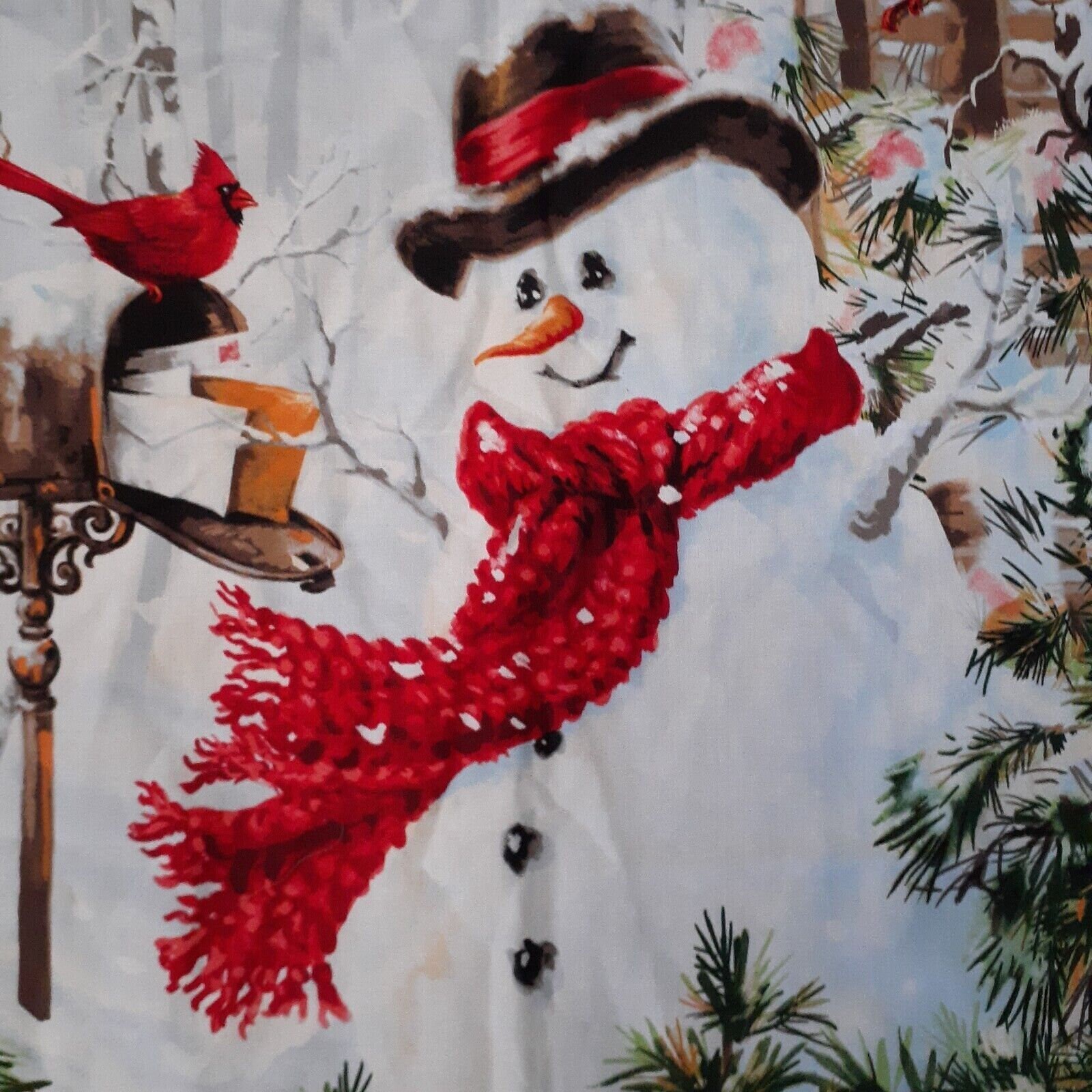 23 X 43 Panel Snowman Letters Snow Panel Cotton Fabric Panel Dona ...