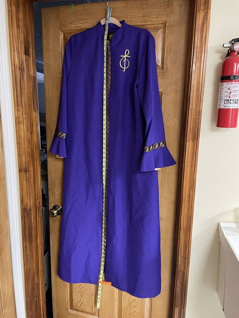Vintage Murphy Robe Purple Embroidered Panels Choir Clergy Bell Sleeves ...