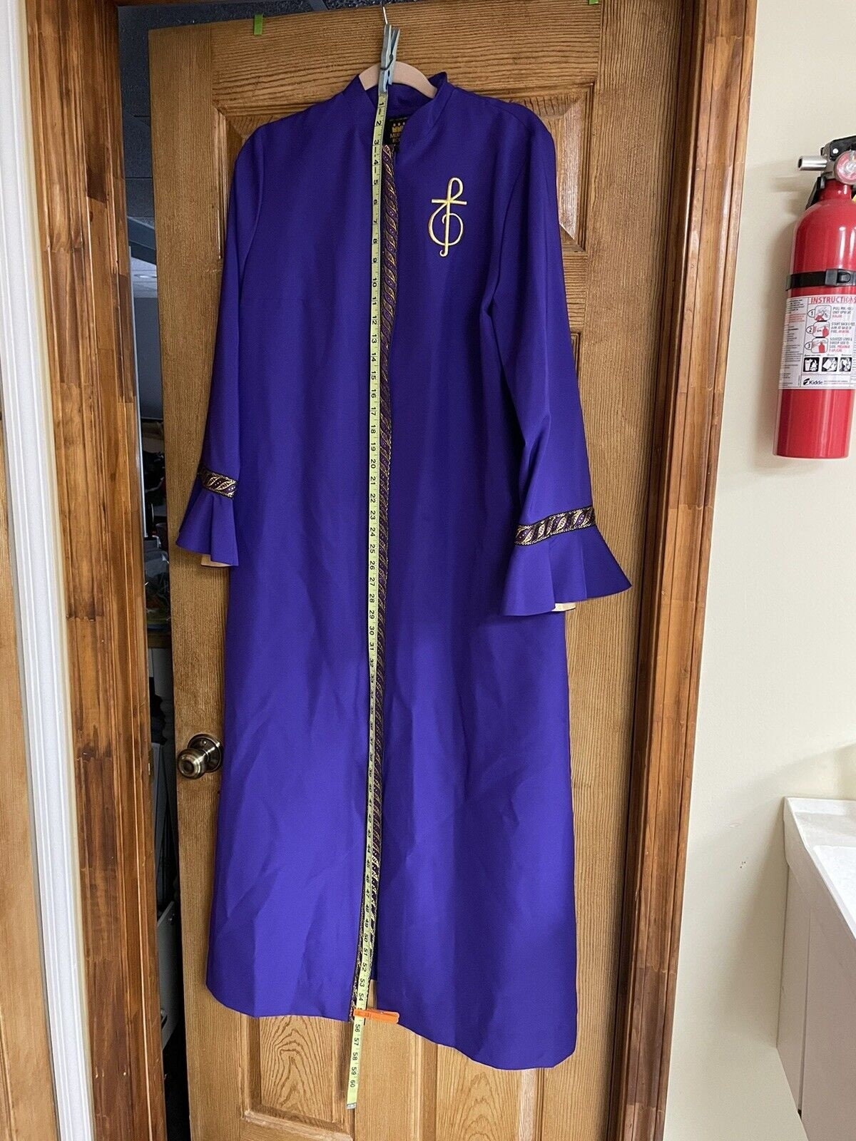 Vintage Murphy Robe Purple Embroidered Panels Choir Clergy Bell Sleeves ...