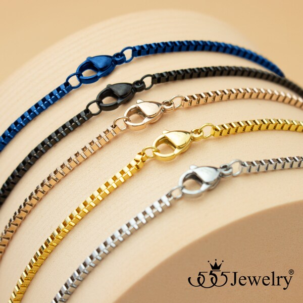 Stainless Steel Chain Square Box - Etsy