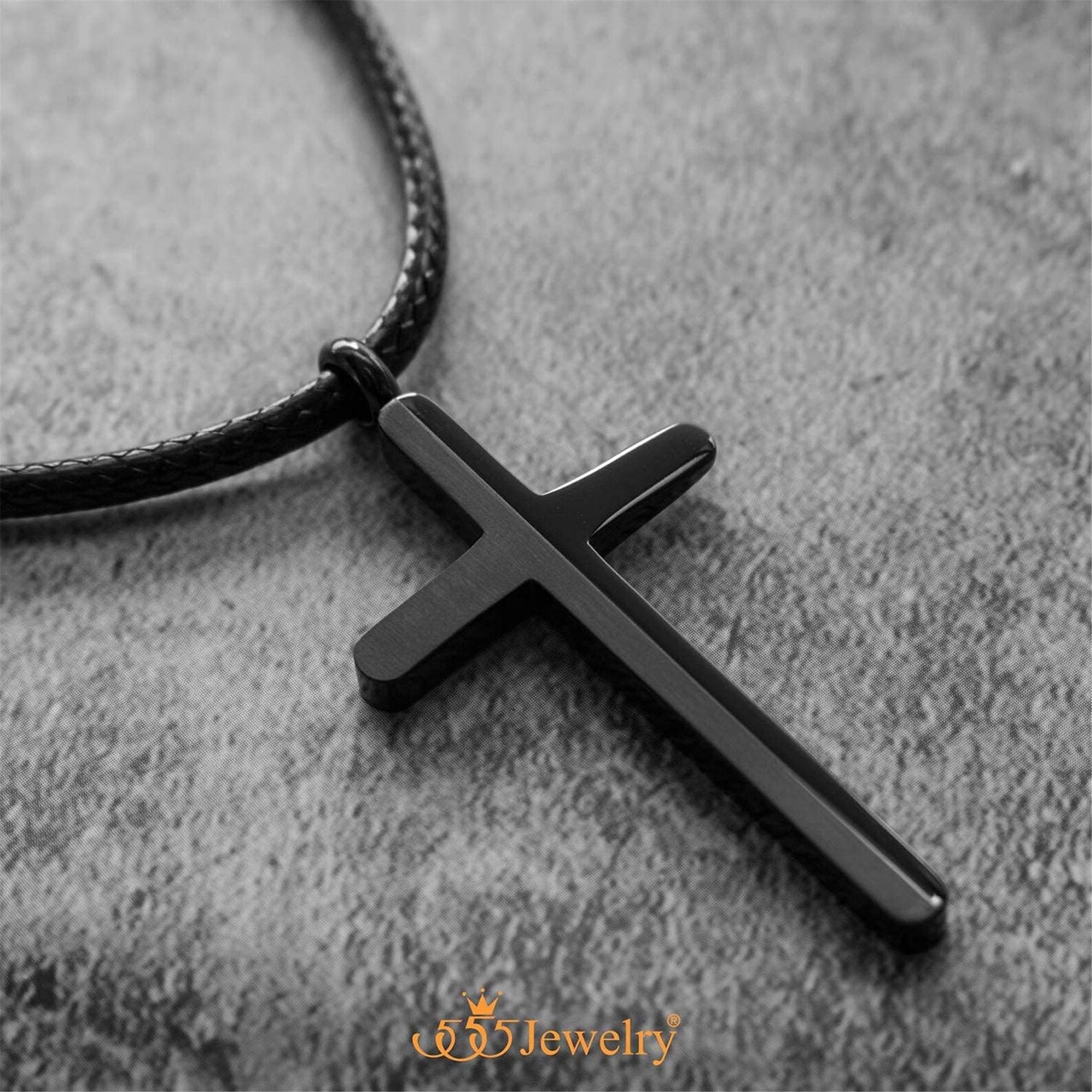 555jewelry Stainless Steel Cross Necklace for Men Mens Cross Necklaces ...
