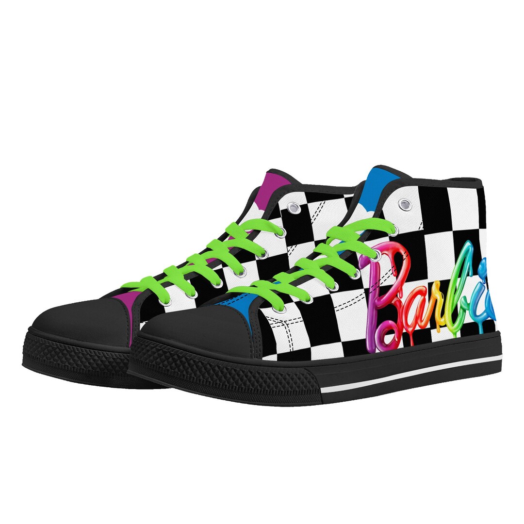 Barbie Neon Drip Women's High Top Canvas Shoes - Etsy