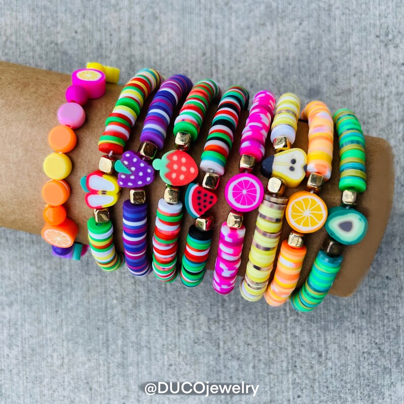 Tropical Fruit-themed Treasures/ Nine-fruit Fiesta Bracelets/ Fruit ...
