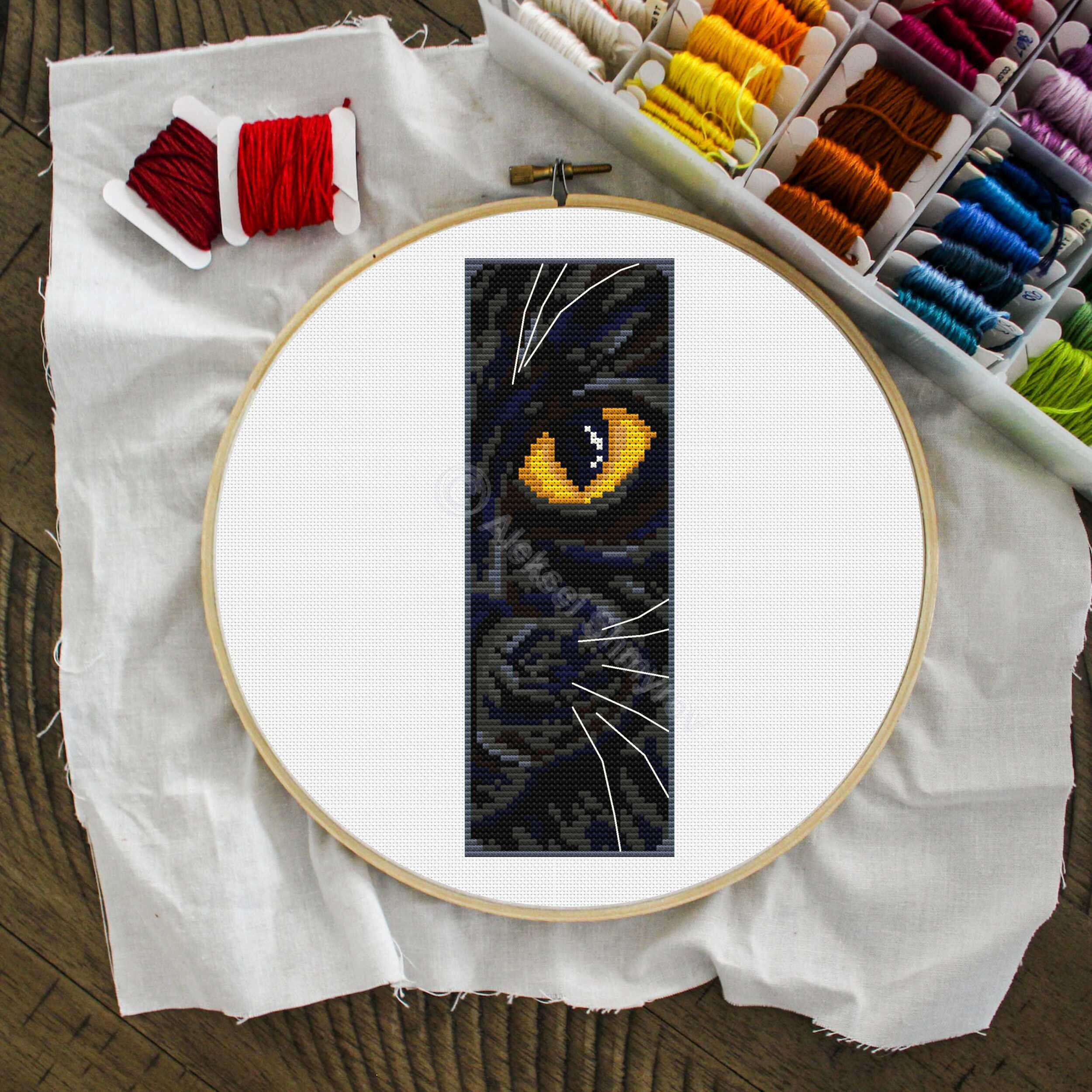 Black Cat Bookmark Cross Stitch Pattern, Cat Lover Gift, Funny Cross ...