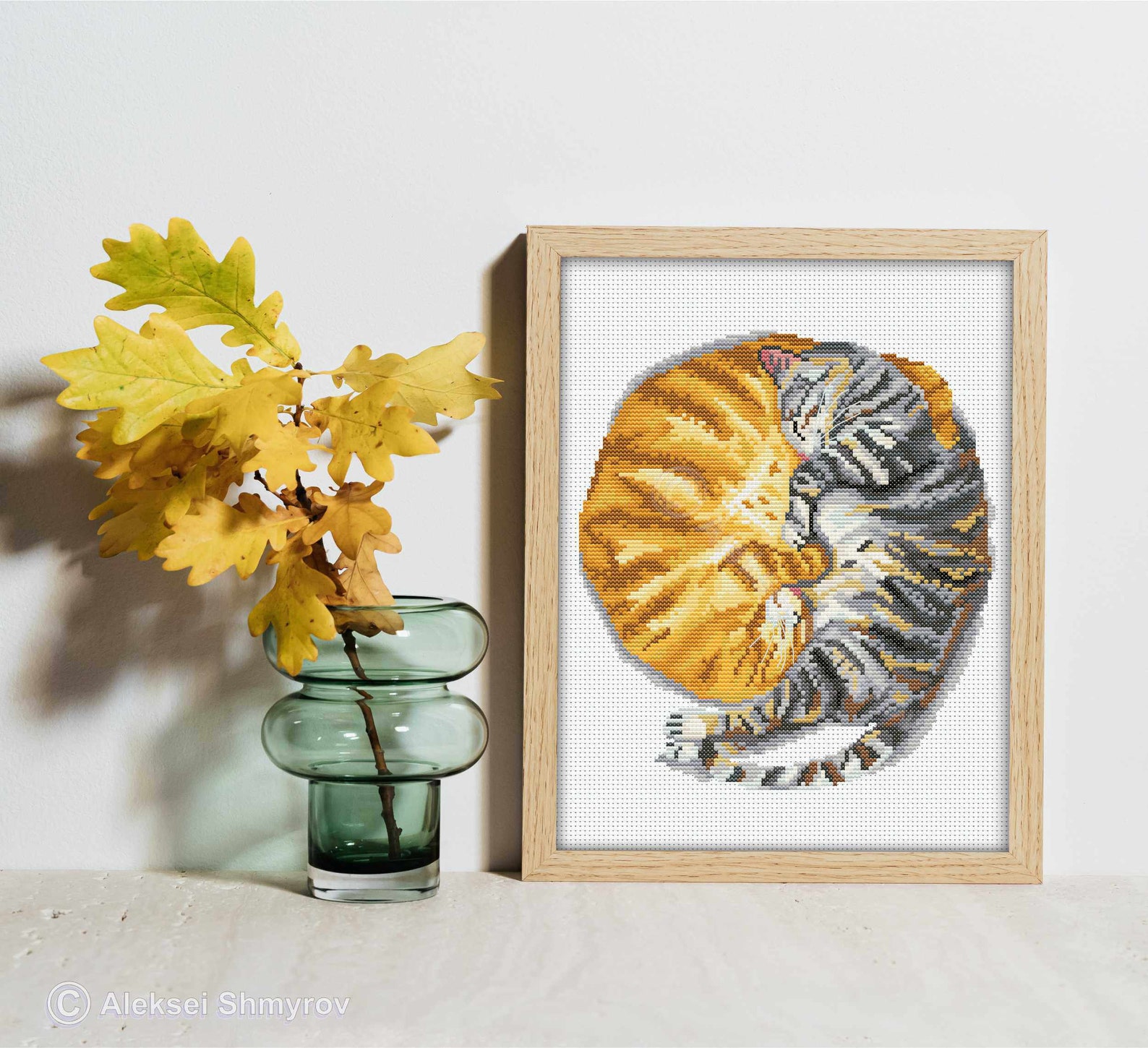 Orange and Tabby Cats Cross Stitch Patterns Set, Funny Cross Stitch ...