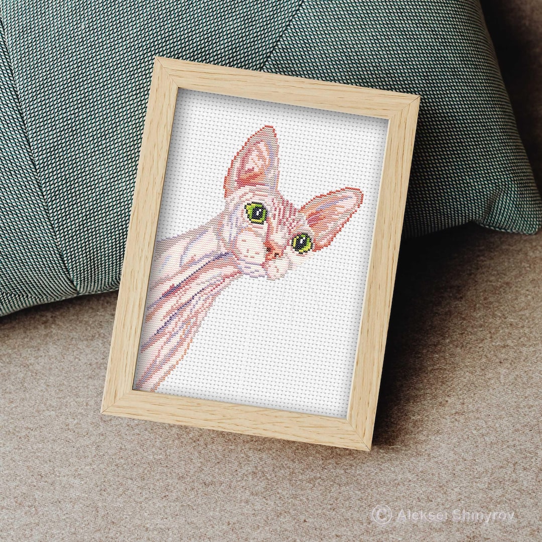 Sphynx Cat Portrait Cross Stitch Patterns Set, Funny Cross Stitch, Cat ...