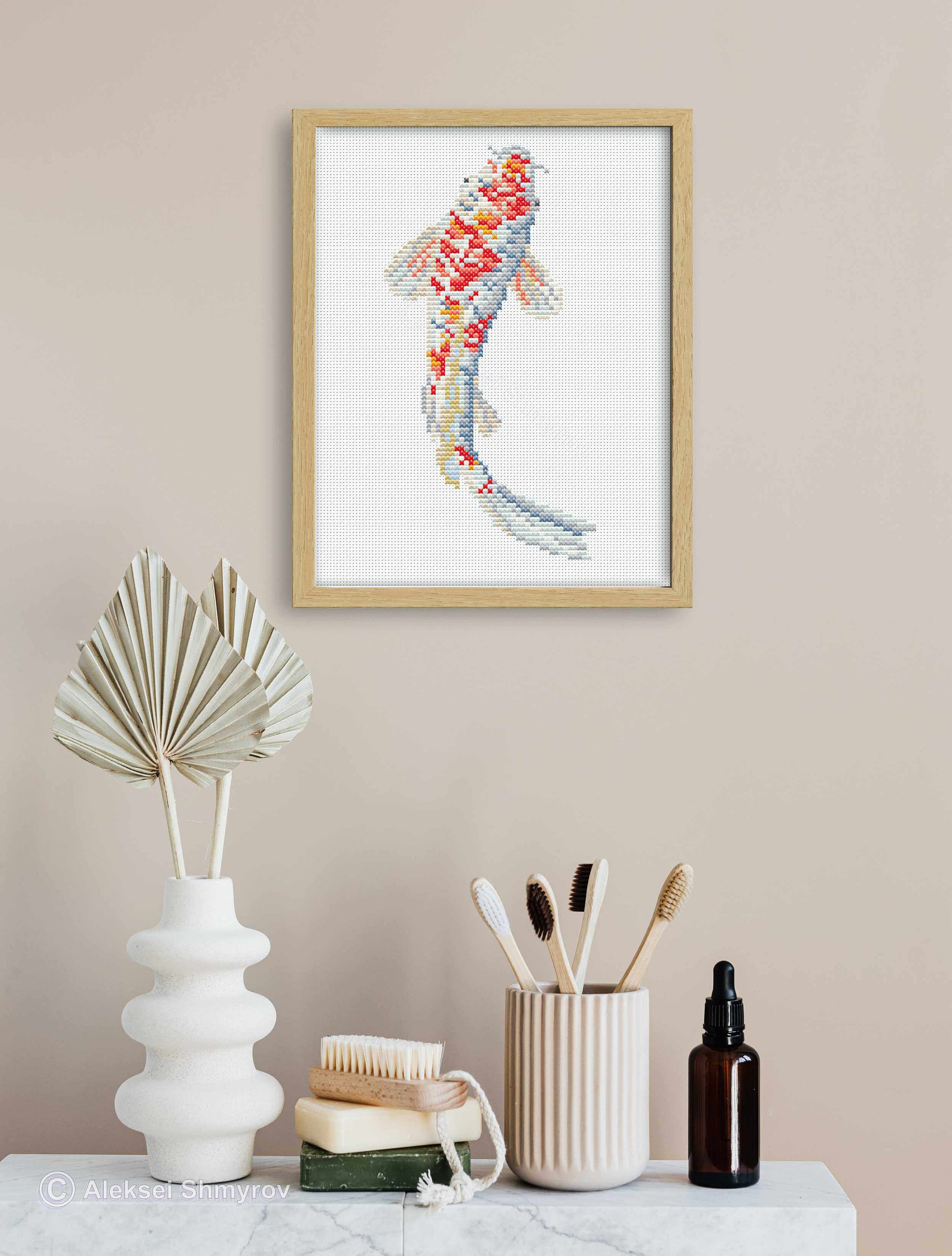 Koi Fish Cross Stitch Patterns Set, Funny Cross Stitch, Fish Decor ...