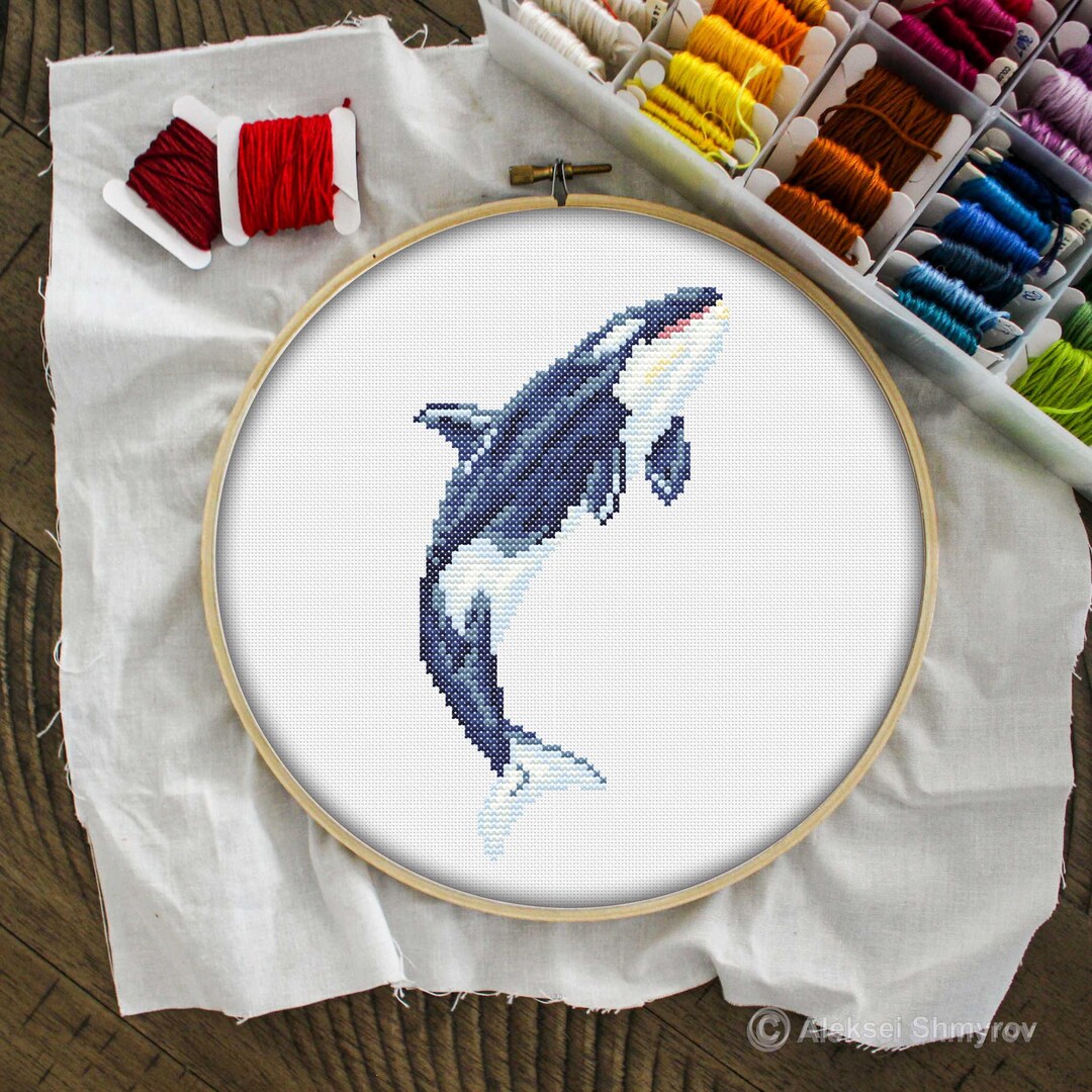 Orca Whale Cross Stitch Pattern, Funny Cross Stitch, Whale Decor, Whale ...
