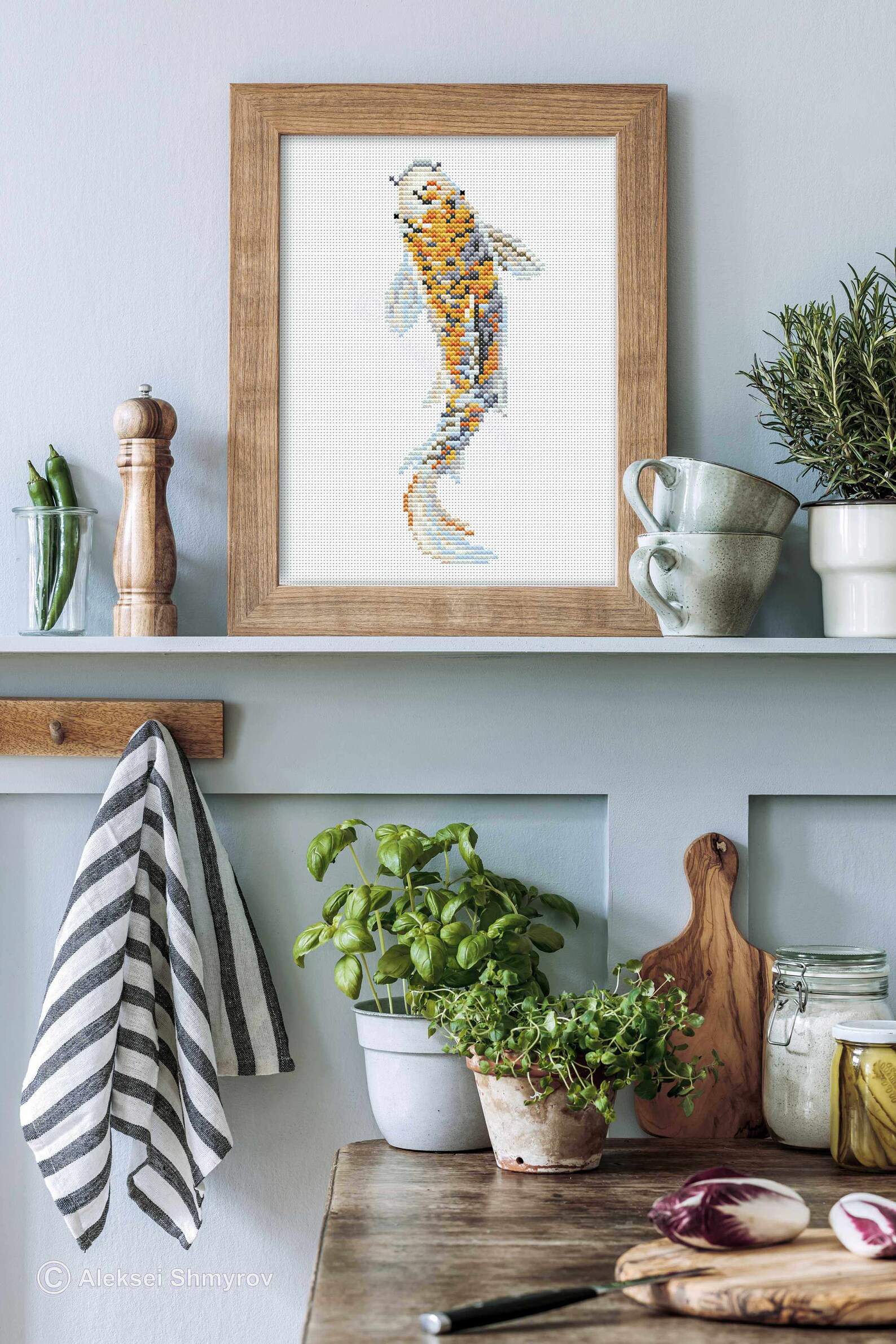 Koi Fish Cross Stitch Patterns Set, Funny Cross Stitch, Fish Decor ...