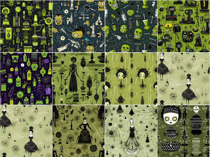 Digital Paper 12 Downloadable Seamless Tiled Patterns for - Etsy