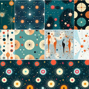 Retro Atomic, 20 Downloadable Seamless Tiled Patterns for Graphic ...