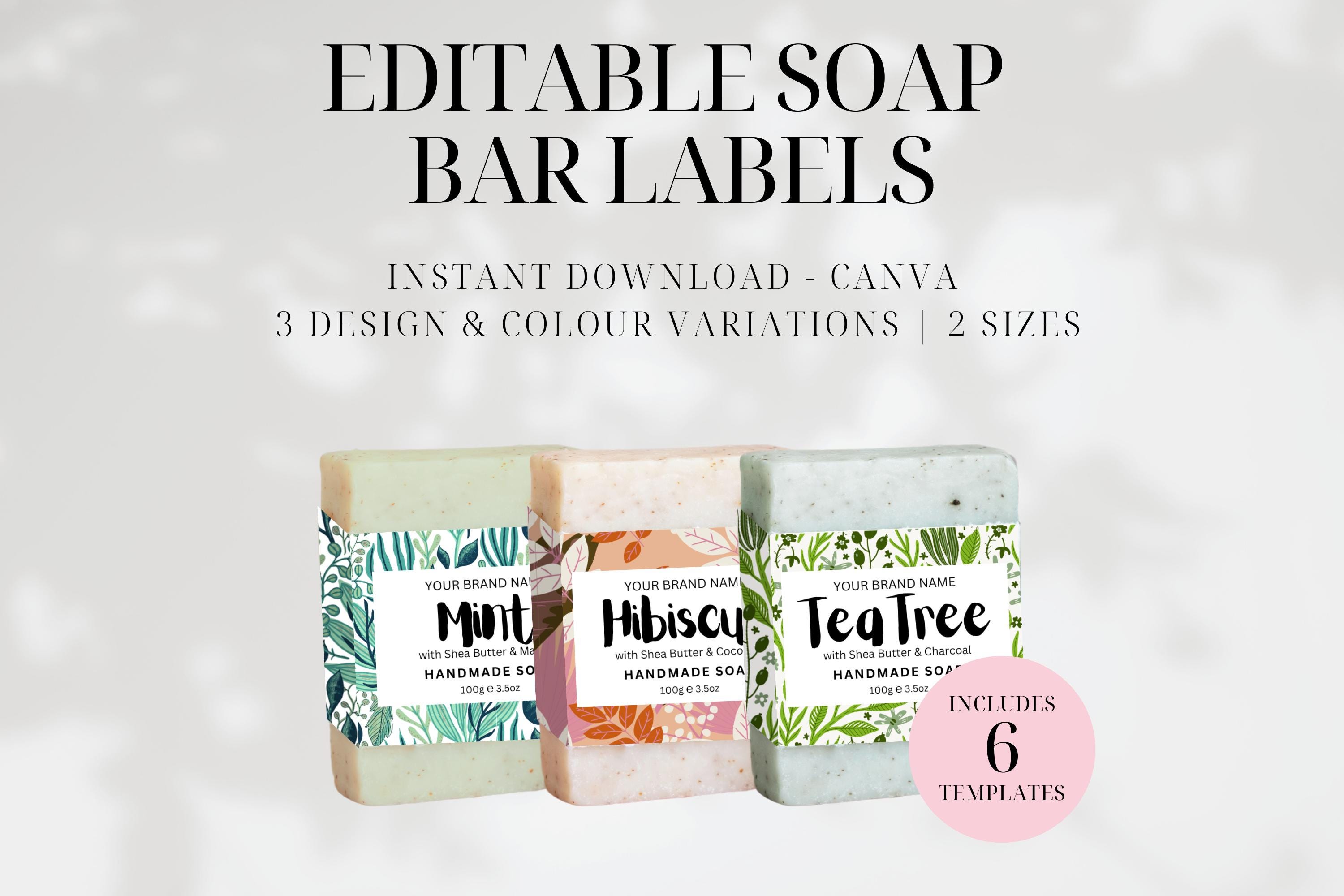 Editable Soap Bar Label Template DIY Horizontal Soap Wrapper Custom ...