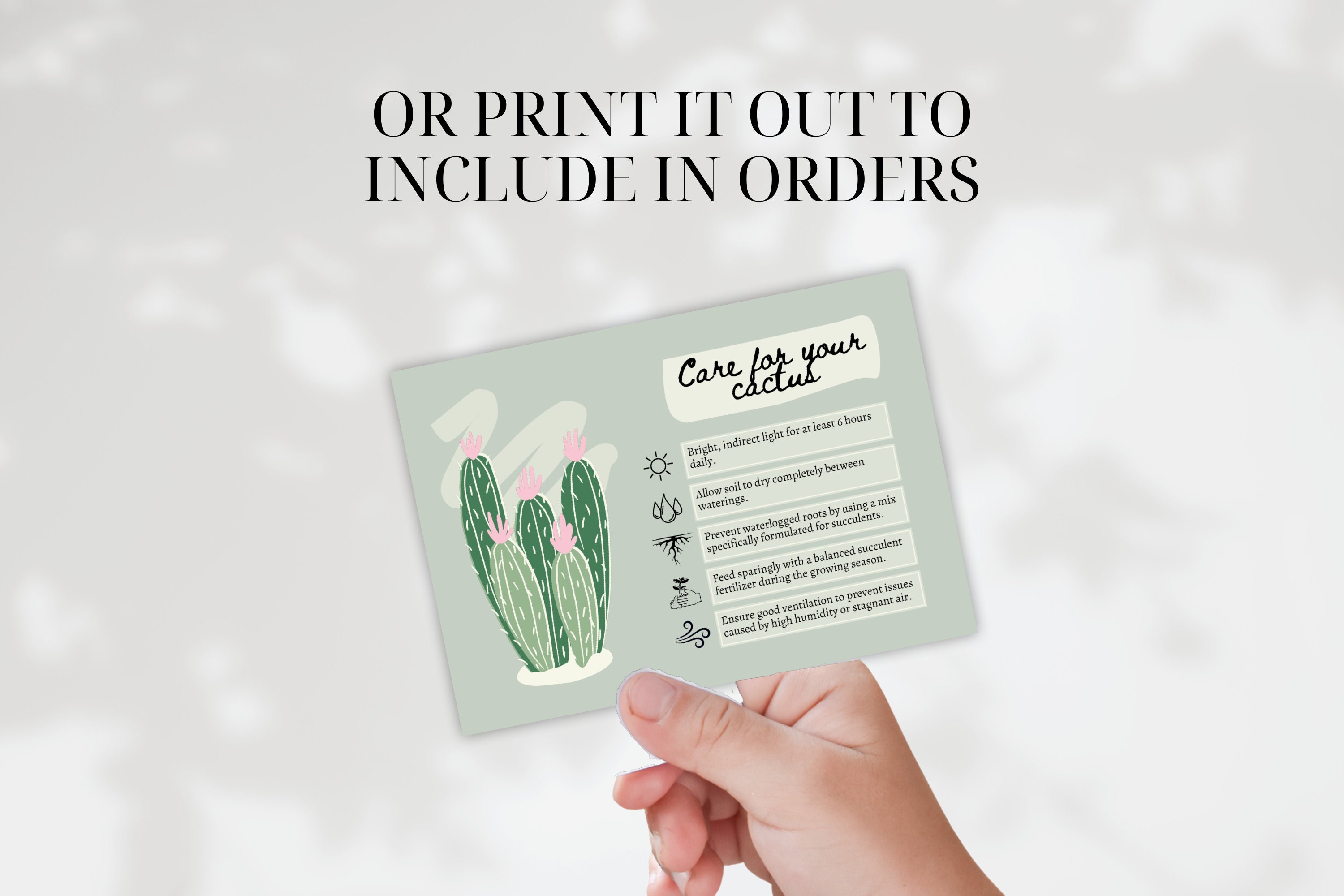 Printable Cactus Care Guide • Cactus and Succulent Care Instruction ...