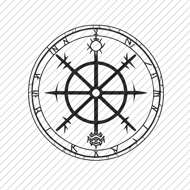 Runes Circle SVG DXF Jpg Png File for Plotter/printer Nordic Tattoo ...