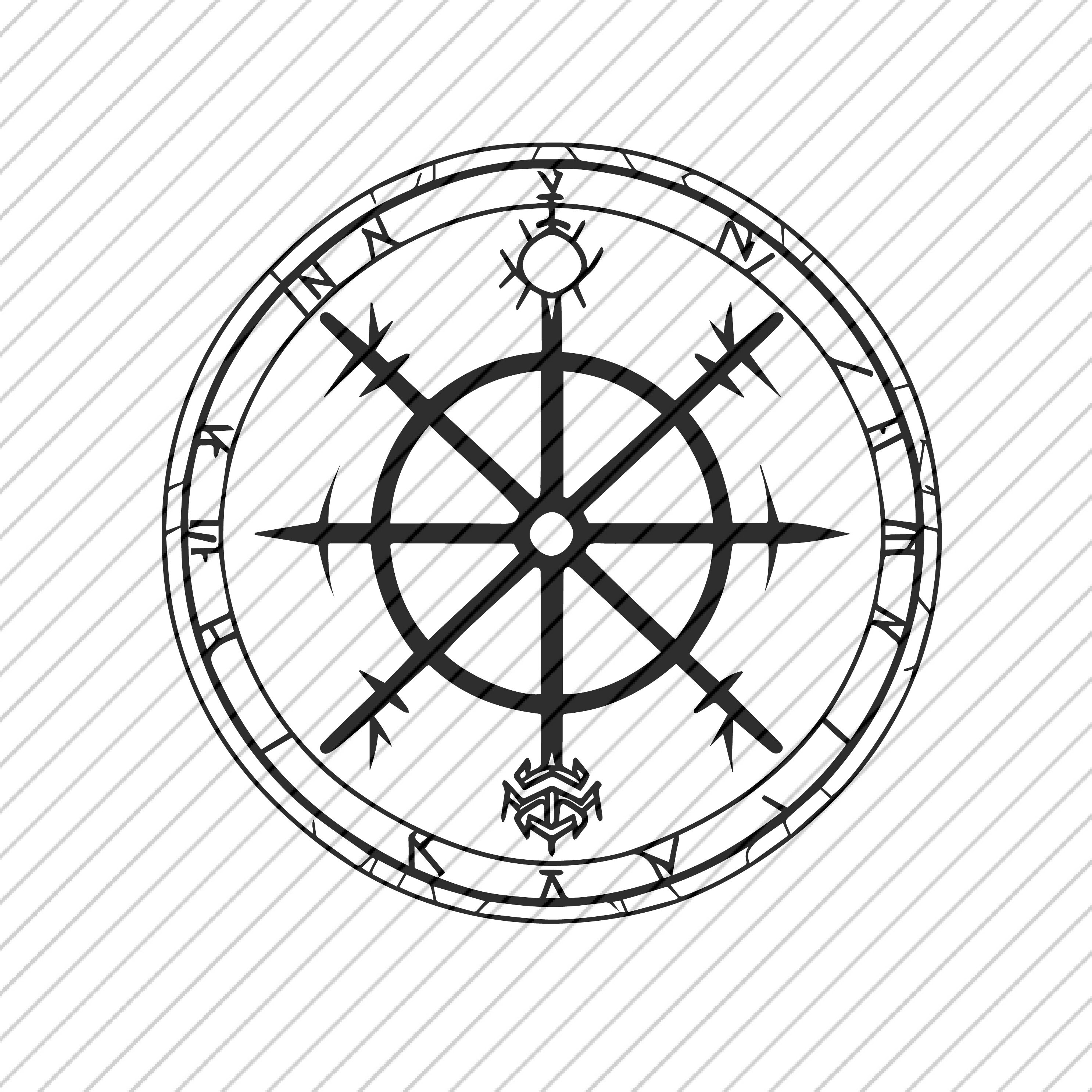Runes Circle SVG DXF Jpg Png File for Plotter/printer Nordic Tattoo ...