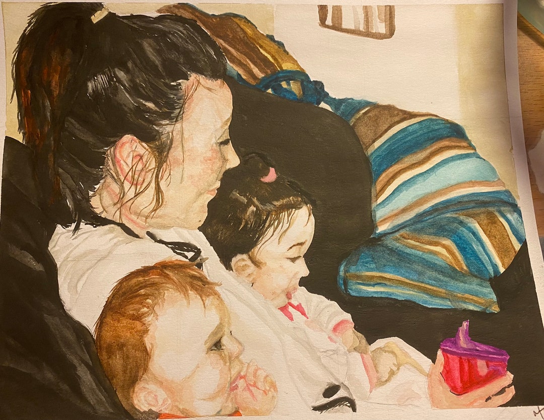 Custom Watercolor Portrait From Photo, Personalized Painting - Etsy