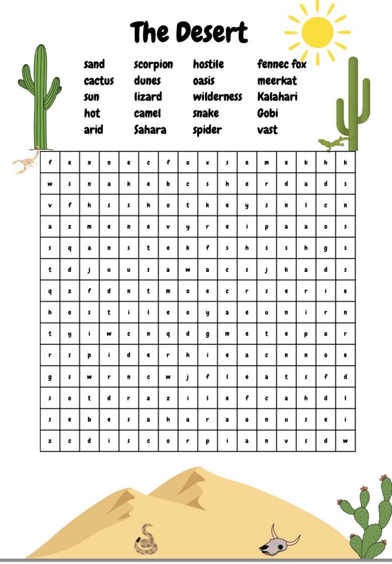 Animals and Their Habitats Wordsearch Puzzles - Etsy