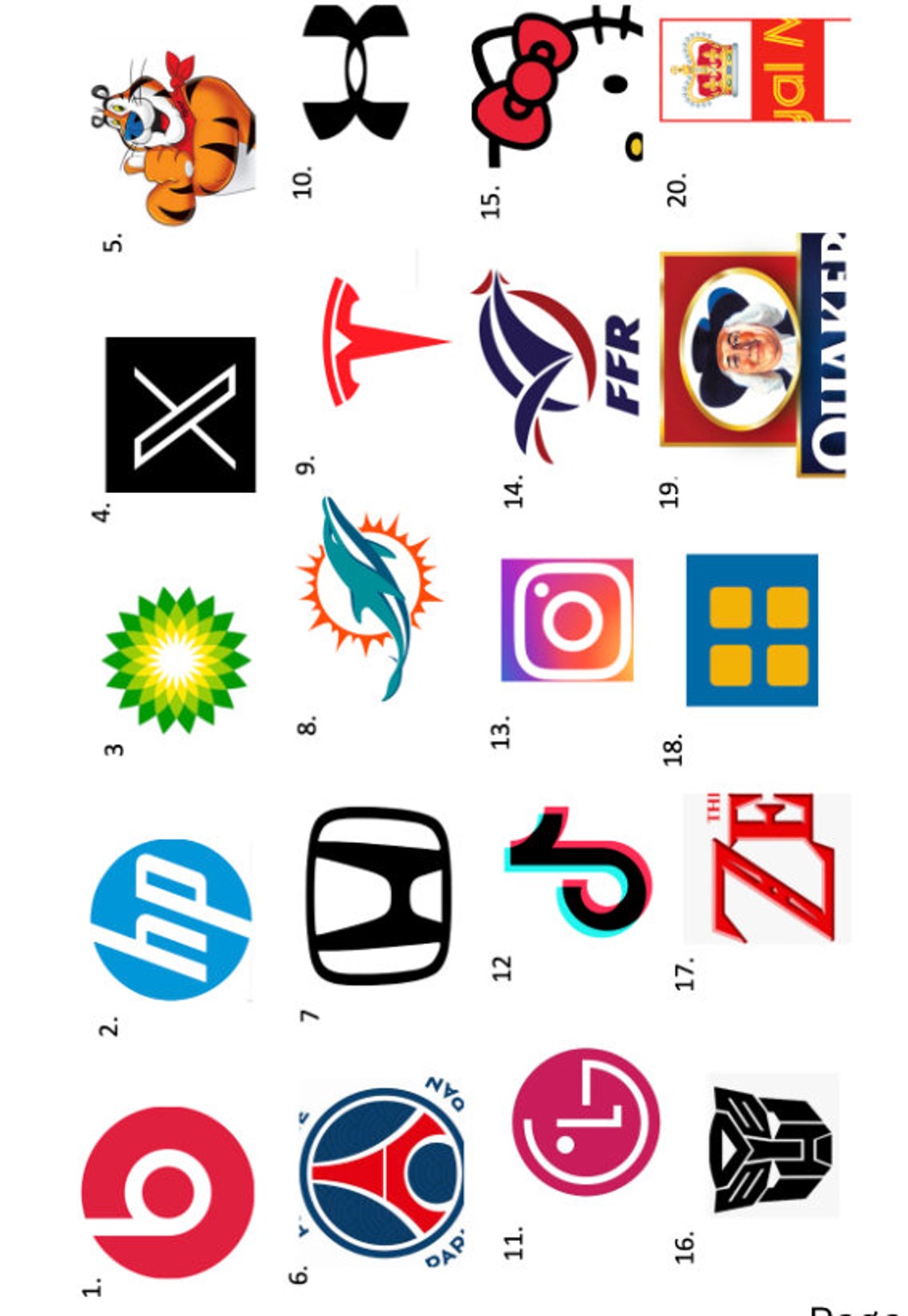 Printable Logo Quiz | Pub Quiz Picture Round | Logo Trivia Quiz ...