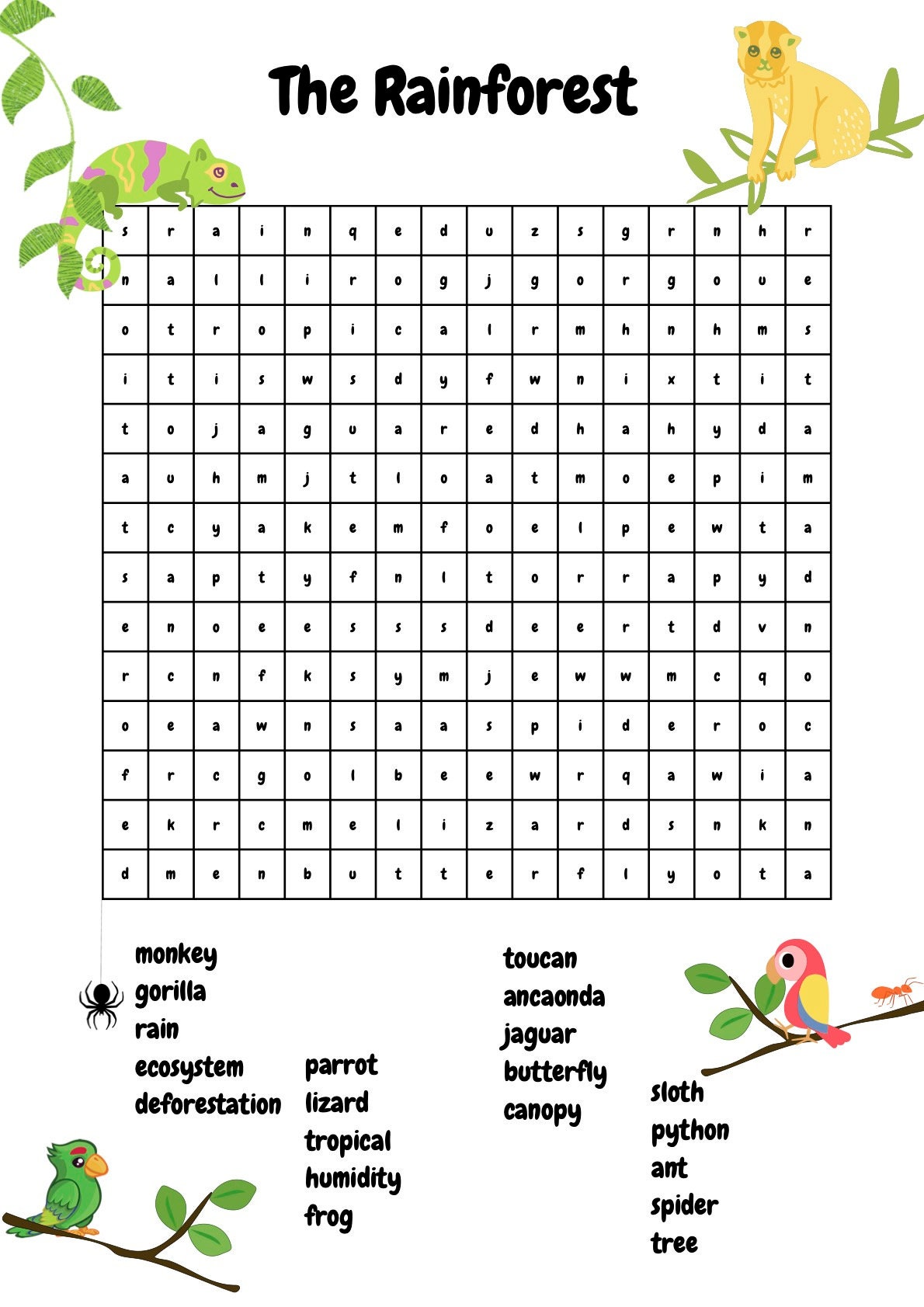 Animals and Their Habitats Wordsearch Puzzles - Etsy