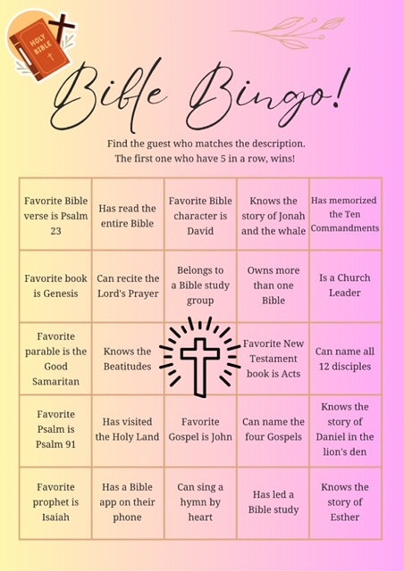 Bible Bingo Printable Cards | Fun & Interactive Christian Game for All ...