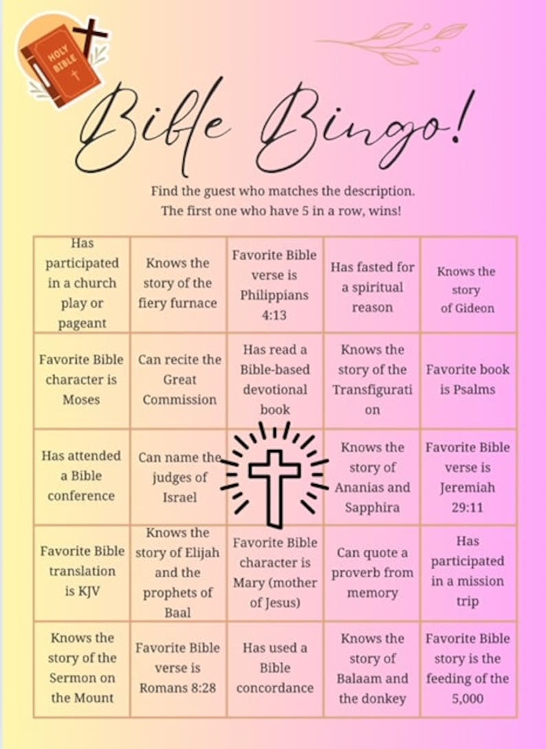 Bible Bingo Printable Cards | Fun & Interactive Christian Game for All ...