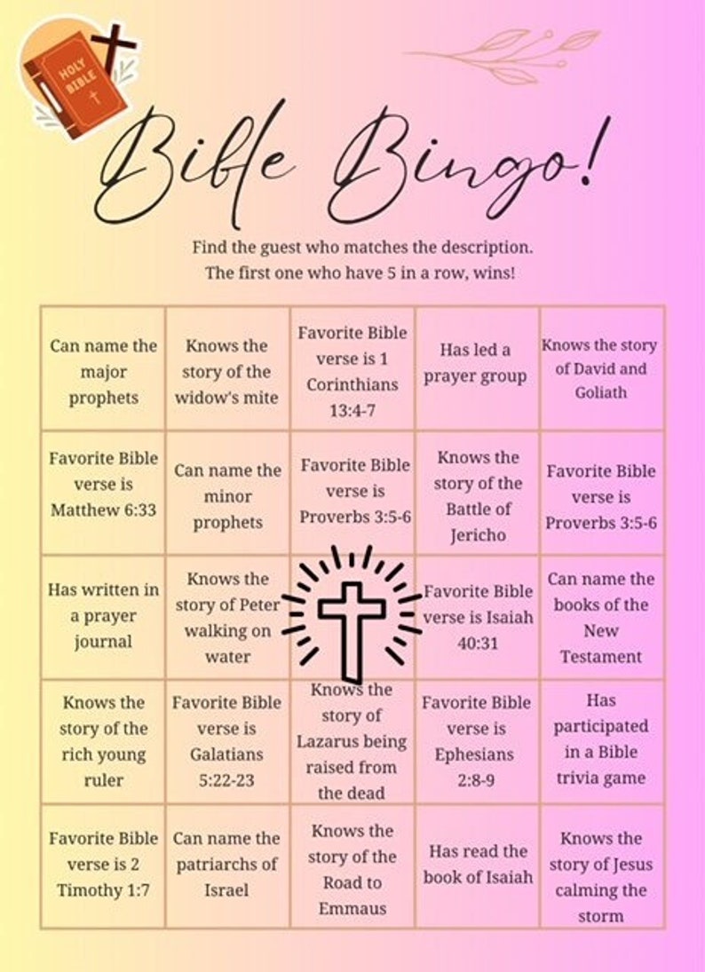 Bible Bingo Printable Cards | Fun & Interactive Christian Game for All ...