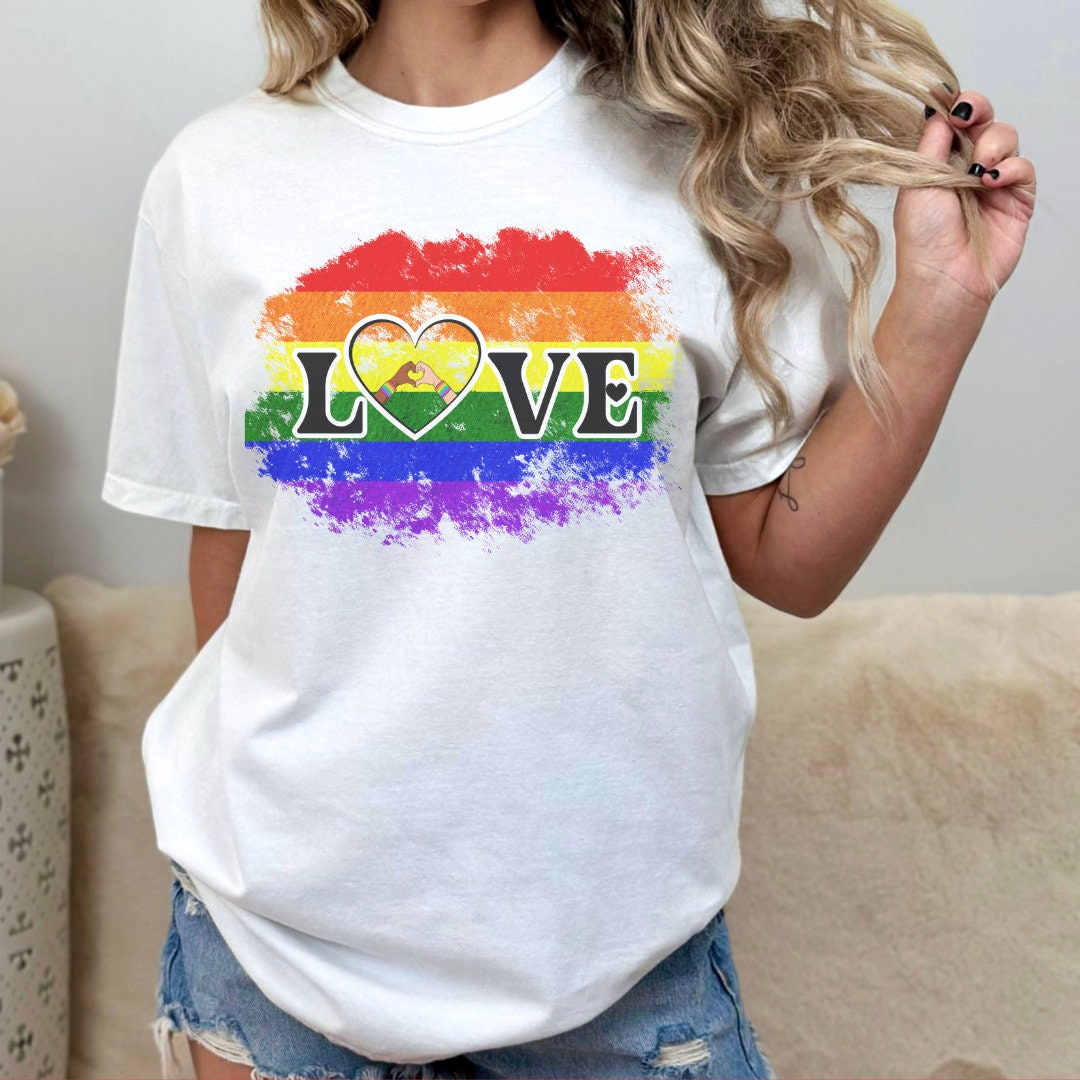 LGBTQ Pride Rainbowe Flag Shirt for Women and for Men, Love is Love ...