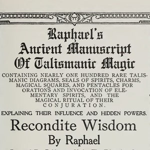 Ancient Talismanic Magic Manuscript - Rare 1880 Edition - Charms ...