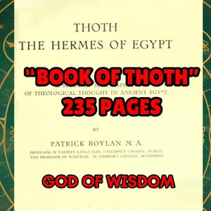Book of Thoth - the Hermes of Egypt, the Original English Translated Book of Thoth 1922 ...