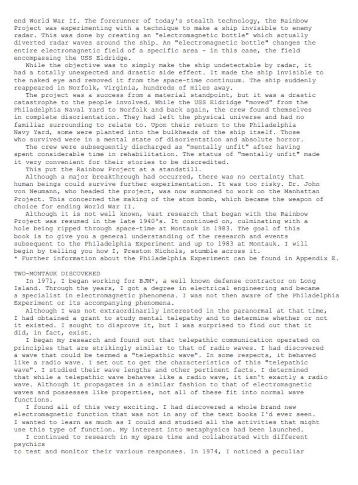 The Montauk Project: Experiments in Time | Original Book | 55 Pages ...