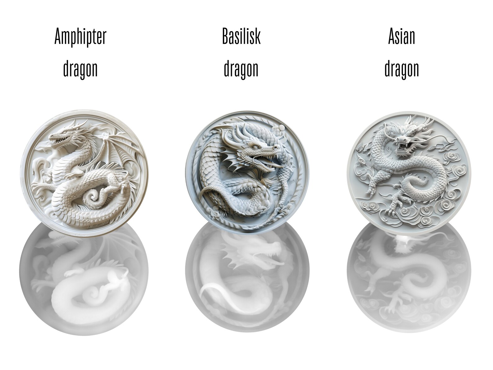 Bas Relief Dragon Bundle of 12 High RES Pngs Depth Map for Laser ...