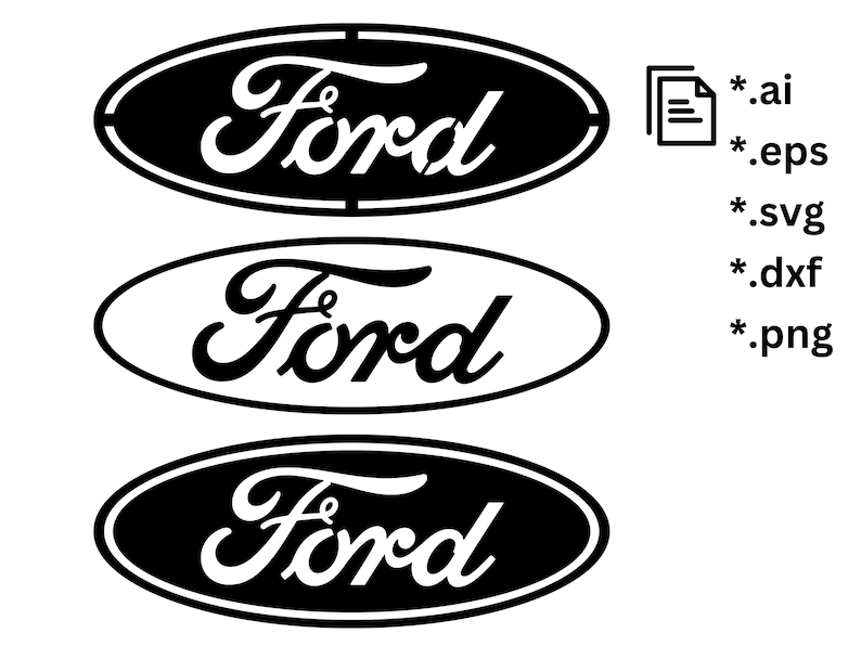 Ford SVG Logo Dark and Light and 5 Different Formats Digital File for ...