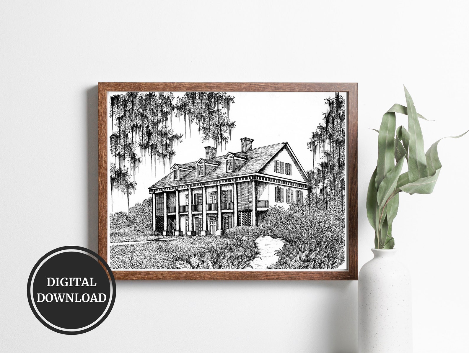 Shadows Historic Plantation Home, Digital Print of Original Artwork ...