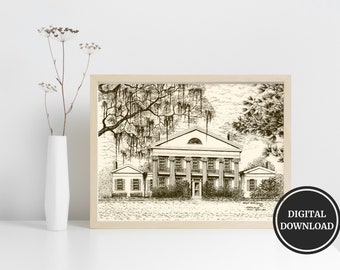 Southern Louisiana Rural Plantation Home, House Art Print From Original ...
