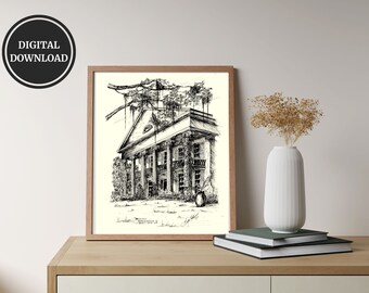 Southern Louisiana Rural Plantation Home, House Art Print From Original ...