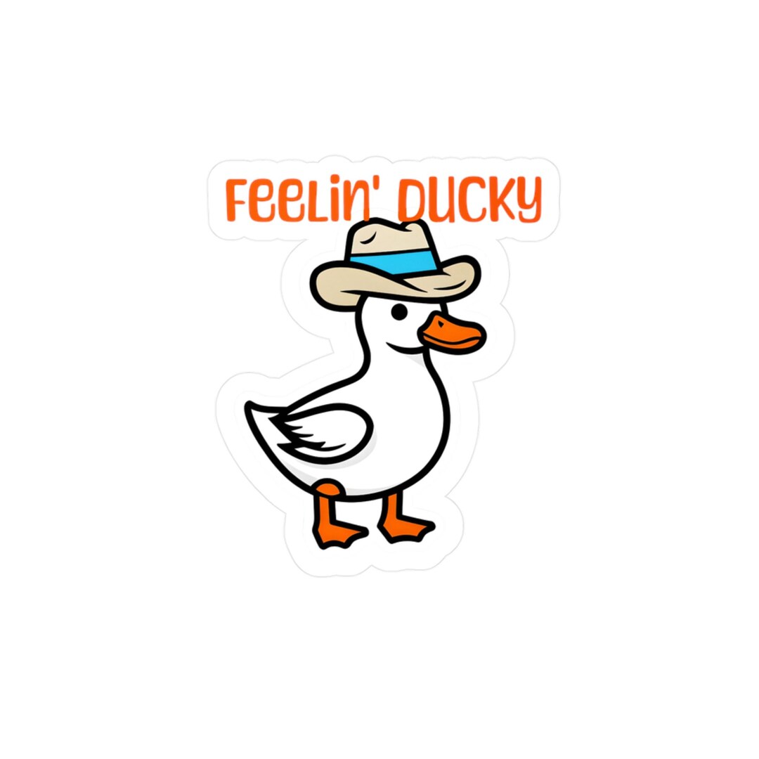 Feeling Ducky, Summer Sticker, Funny Duck Cute Stickers for Adults ...