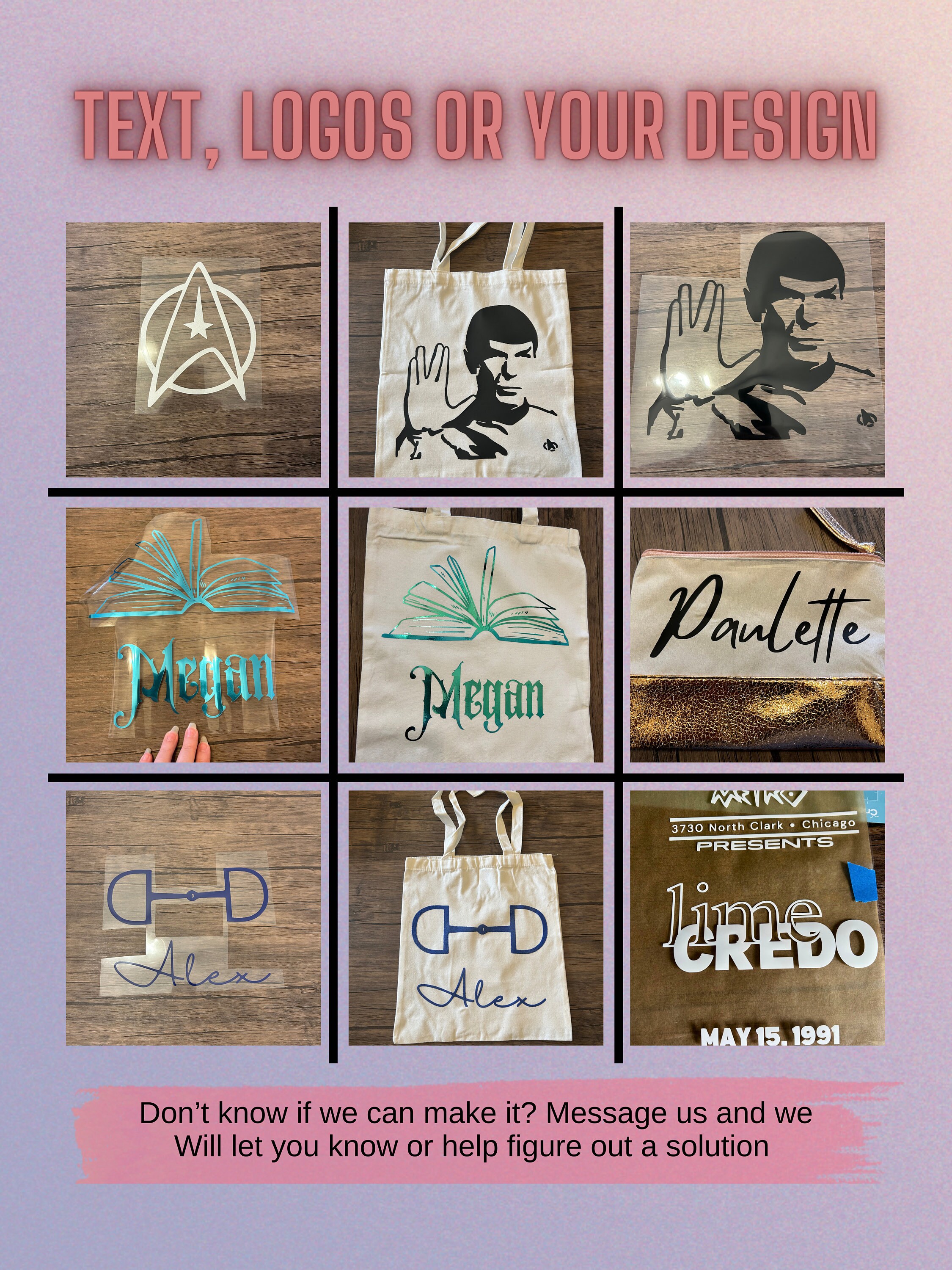 Custom Iron on Decal Customizable Text Logos Images for - Etsy