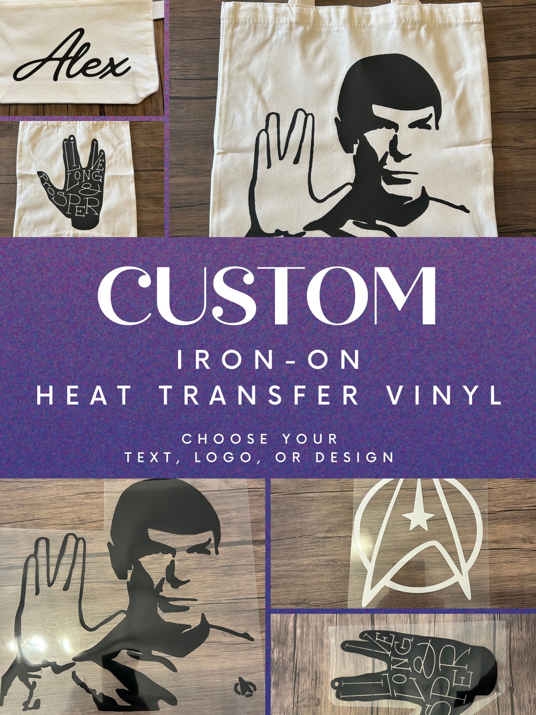 Custom Iron on Decal - Customizable Text, Logos, Images for Shirts ...