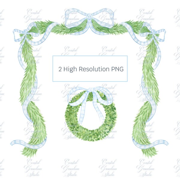 Gingham Border Clipart - Etsy