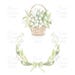 Baby Shower Clip Art Frames // Green Watercolor Bow Ribbon Lilly of the ...