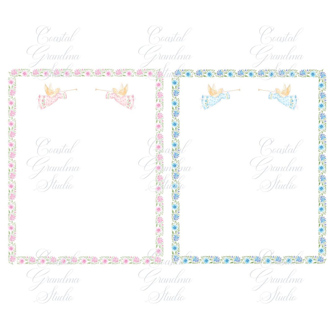 Nativity Watercolor Frame Clip Art // Preppy // Grand Millennial ...