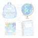 Watercolor Back to School Clipart: Blue Backpack, Globe (digital ...
