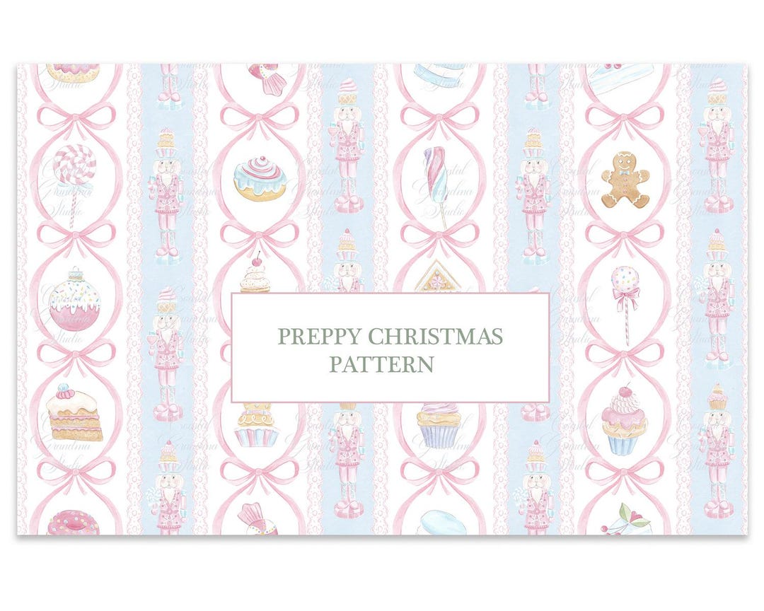 Sweet Christmas Nutcracker Pattern: Pastel Gingerbread House (JPEG ...
