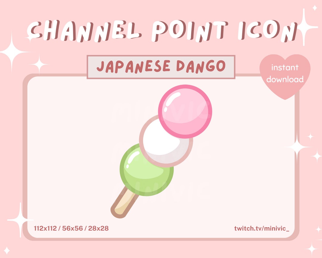 Kawaii Dango Snack Icon | Twitch Channel Points, Emote | Discord Emote ...