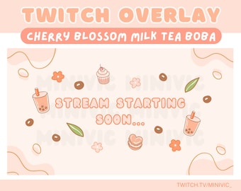 Animated Cute Original/dalgona Milk Tea Boba Twitch Overlay Screens for Stream | Cozy/aesthetic ...