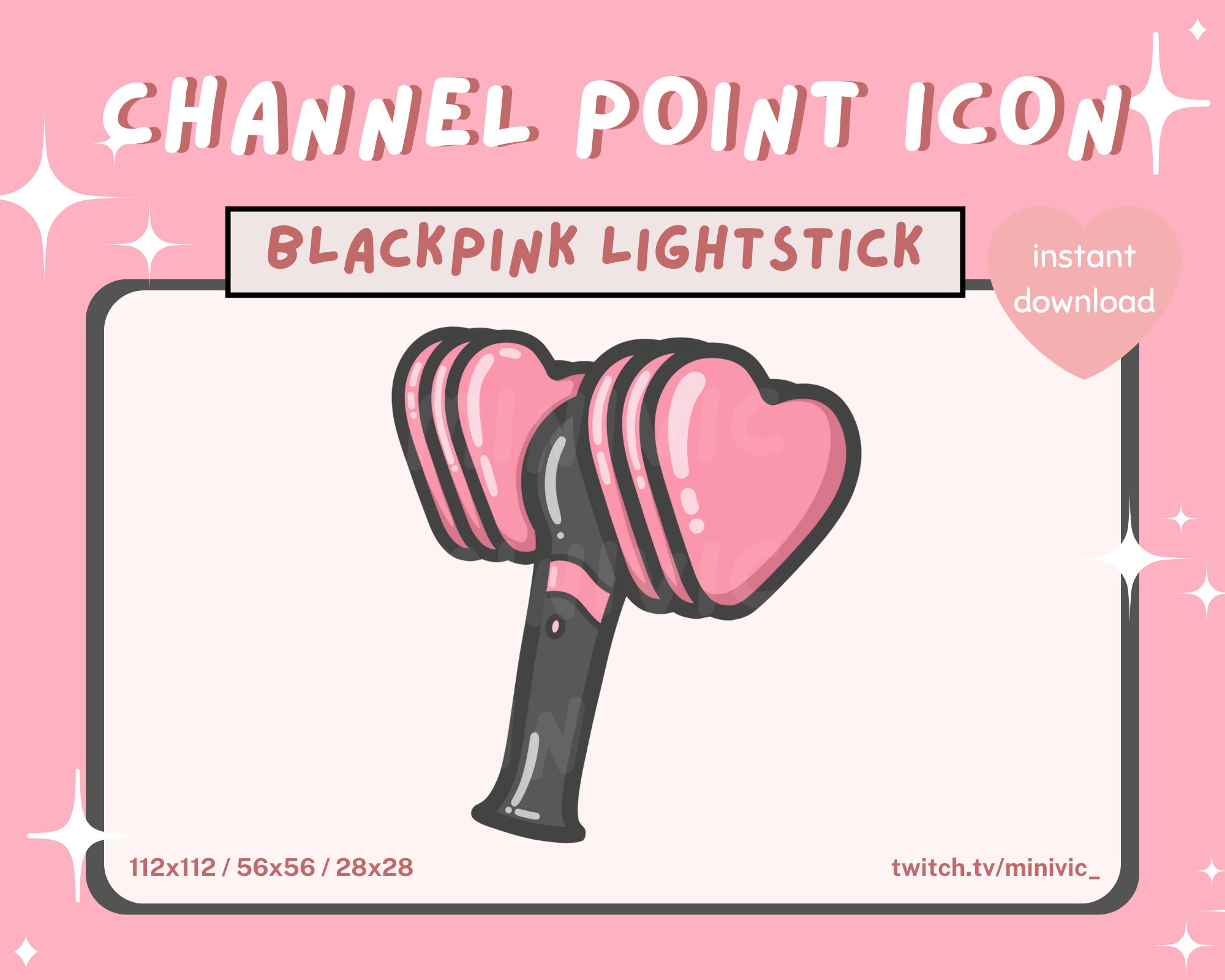 Cute BLACKPINK Hammer K-pop Lightstick Icon | Twitch Channel Point ...