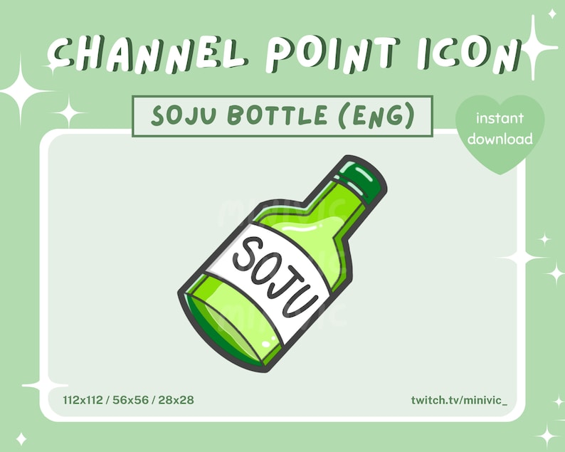 Cute Korean Drink Soju 소주 Bottle (ENG) Icon | Twitch Channel Point ...